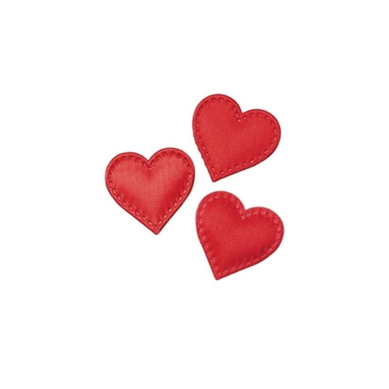 5 coeurs rouge tissus - L'atelier d'Elfie